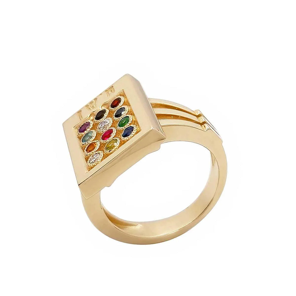 14K Gold Hoshen Stones ring – bluewhiteshop