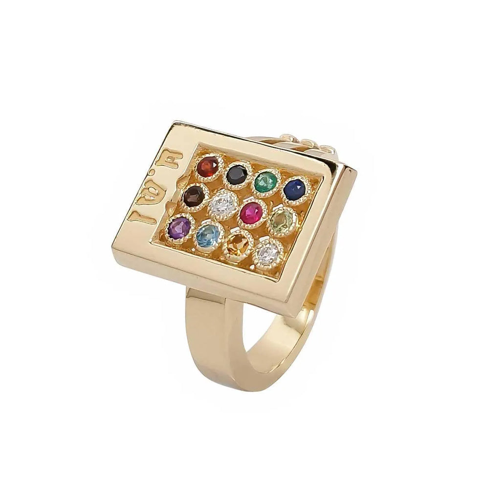 14K Gold Hoshen Stones ring – bluewhiteshop