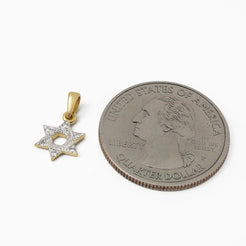 14К Gold Star of David Necklace with 6 Diamonds – bluewhiteshop