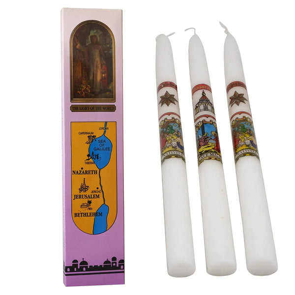 Candles From Holy Land, Jerusalem, Bethlehem, Nazareth – bluewhiteshop