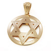 Interlocking Star of David Round Pendant with patterns 14K Gold ...