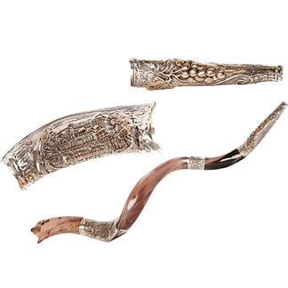 Natural Kosher Yemenite Shofar Kudu Horn Silver Plated (100-109 cm ...